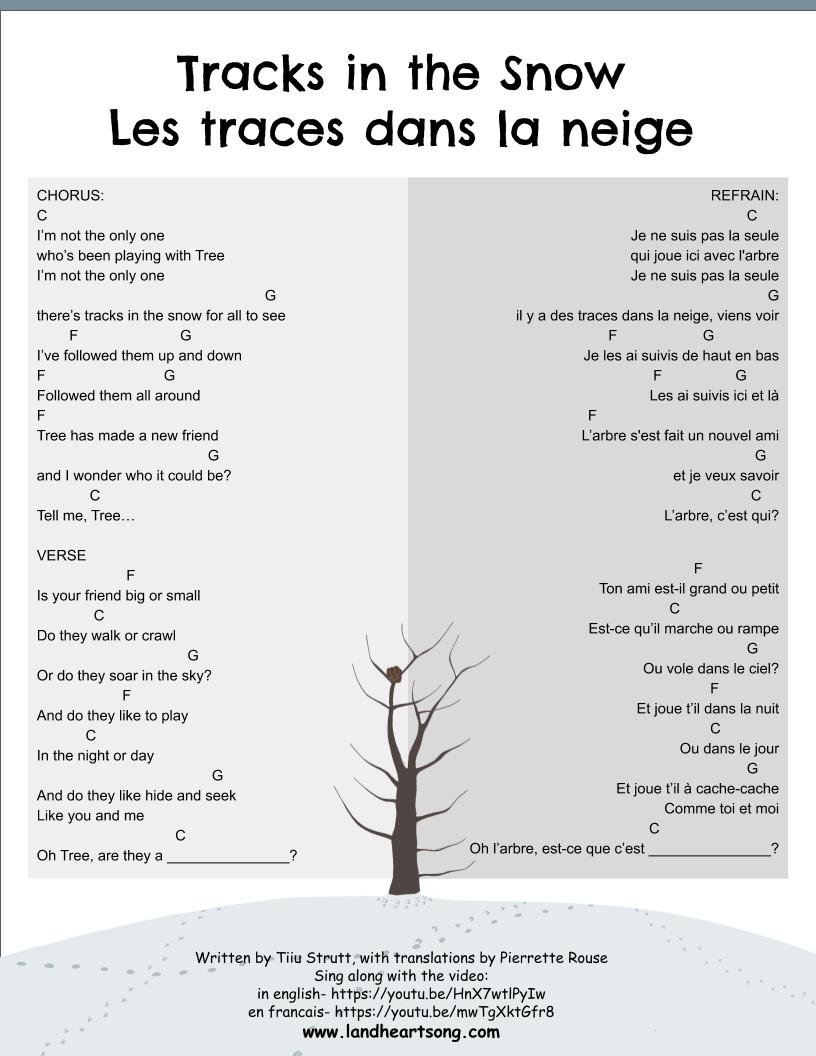 Tracks in the Snow/ Les traces dans la neige – Land Heart Song