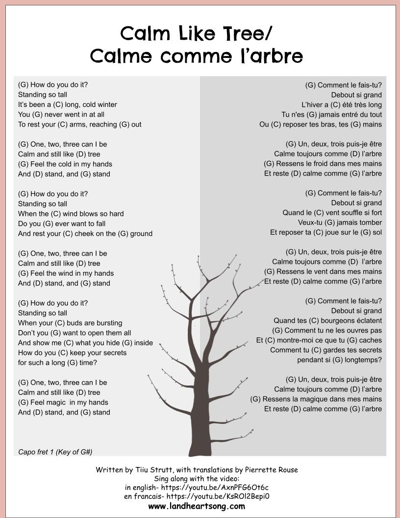Calm Like Tree / Calme comme l’arbre – Land Heart Song